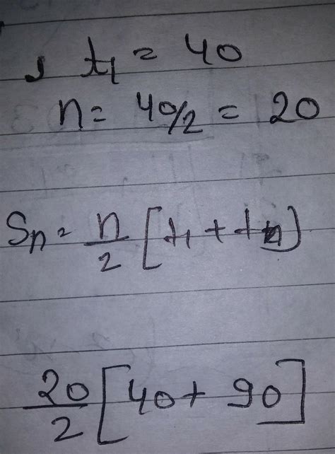 5 write sum of even numbers from 40 to 90
