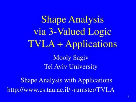 Ppt Shape Analysis Via 3 Valued Logic Tvla Applications Powerpoint Presentation Id5187286