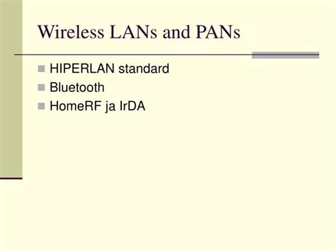 Ppt Wireless Lans And Pans Powerpoint Presentation Free Download