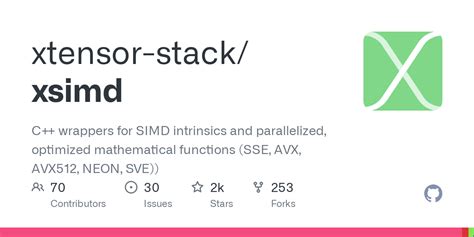 github xtensor stack xsimd c wrappers for simd intrinsics and