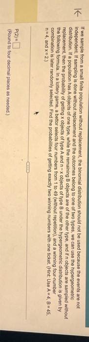 solved if we sample from a small finite population without