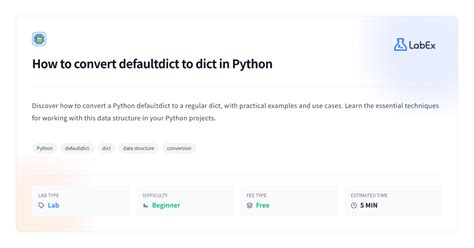How To Convert Defaultdict To Dict In Python Labex
