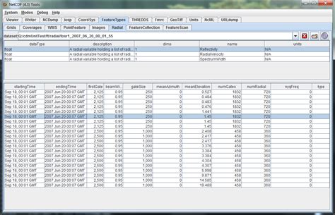 radial datasets netcdf java documentation