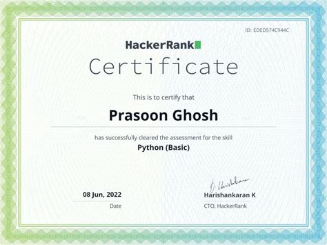 Prasoon Ghosh On Linkedin Python Coding Hackerrank