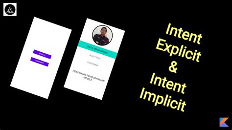 Menerapkan Intent Explicit dan Intent Implicit Android studio - Kotlin - YouTube