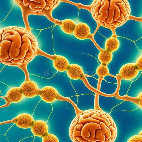 Microscopic View of Neurons and Synapses in the Brain - Concept Stock Illustration ...