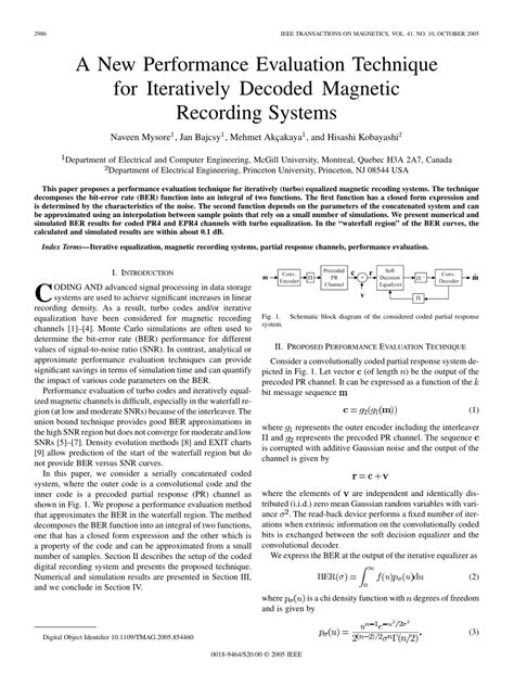 Pdf A New Performance Evaluation Technique For Iteratively Decoded