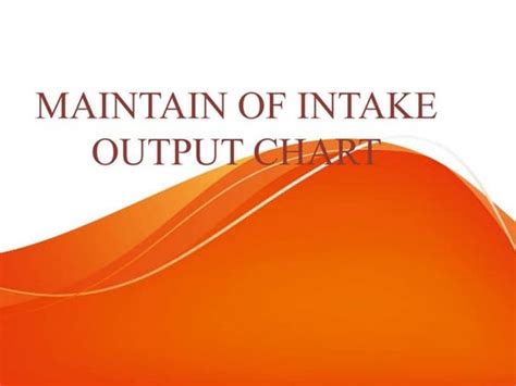 Intake And Output Charting In Nursing Care Ppt