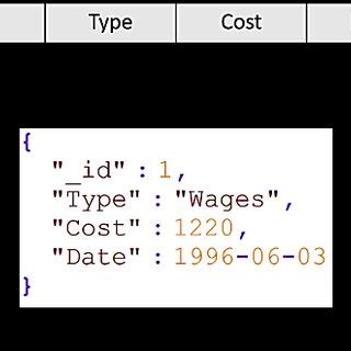 A A Row In A Table Of An SQL Database B NoSQL Document In JSON