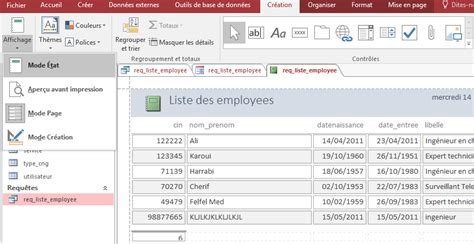 Les Objets Dune Base De Données Microsoft Access Apcpedagogie