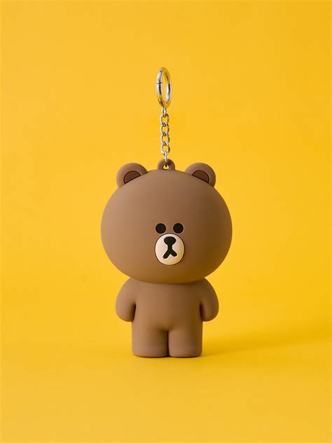 라인프렌즈 브라운 키링 파우치 Line Friends Square