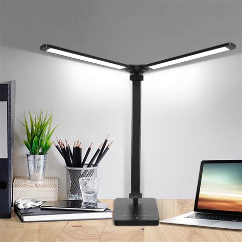 Kogyas Led Desk Lamp Eye Caring Double Swing Arm Dimmable Touch Lamp