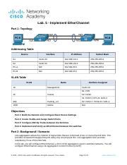LAB Implement Etherchannel M Docx Lab Implement EtherChannel Part Topology