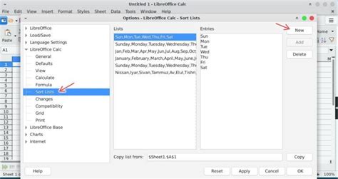 How To Create Custom List In LibreOffice Calc