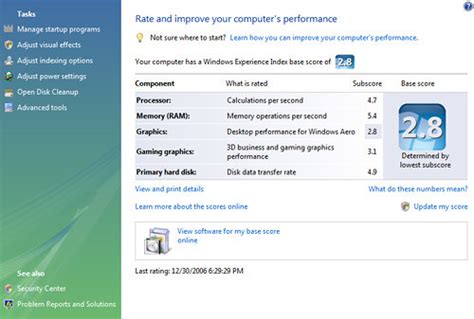 Windows Experience Index For Acer Ferrari
