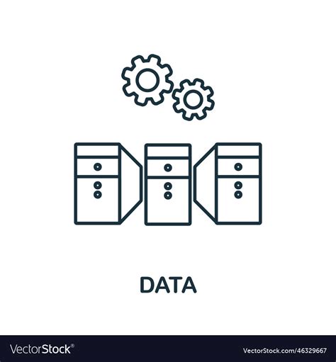 Data Line Icon Monochrome Simple Outline Vector Image