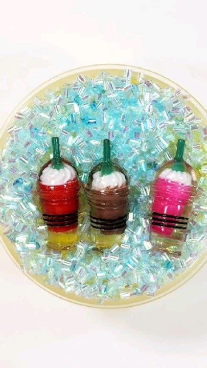 🧋다이소 레인보우 음료수 슬라임 만들기🧋슬라임리뷰 문방구슬라임 Slimeasmr Youtube
