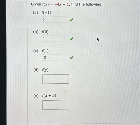 solved given f x 4x 1 ﻿find the