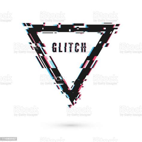왜곡 효과와 삼각형 배너글리치 디지털 기술 현대 포스터 및 전단지 템플릿 벡터 일러스트 레이 션에 고립 된 흰색 배경 0명에 대한 스톡 벡터 아트 및 기타 이미지 Istock