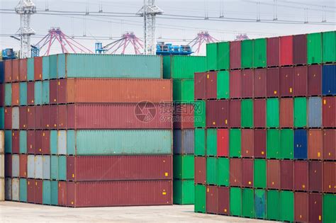 集装箱堆叠式堆装场现代物流和高清图片下载 正版图片507417224 摄图网
