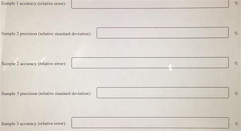 Solved Determine The Precision And Accuracy Of These Data Chegg