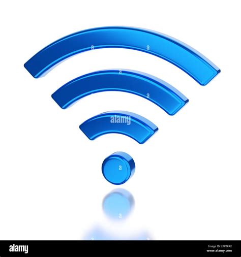 Blue Wi Fi Symbol Isolated On White Background 3d Rendering