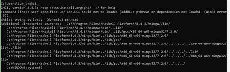 Ghci Failed To Load Pthread On Windows · Issue 314 · Haskellhaskell