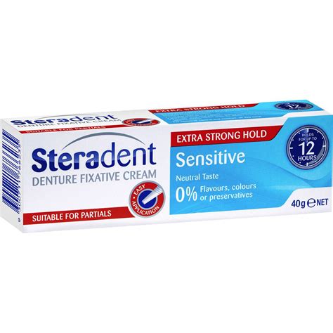 Steradent Sensitive Fixative Denture Care 40g Woolworths