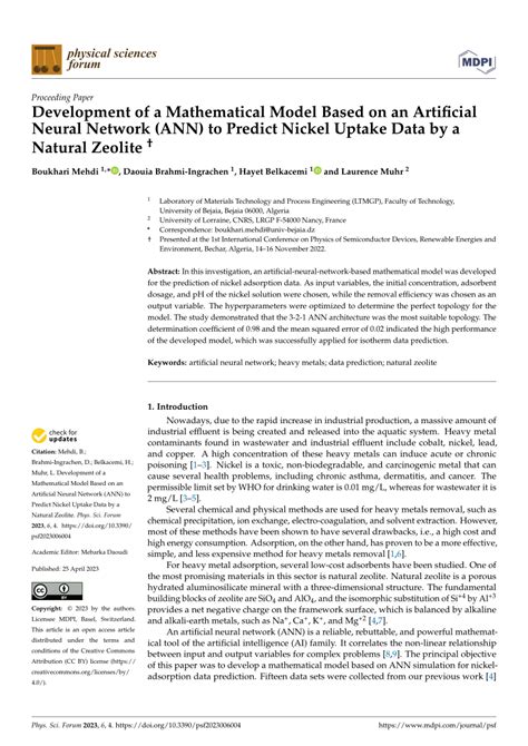 Pdf Proceeding Paper Development Of A Mathematical Model Based On An