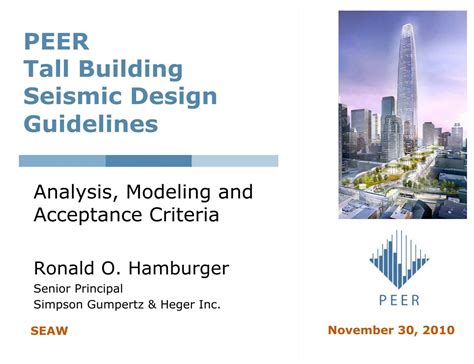 Peer Tall Building Seismic Design Guidelines