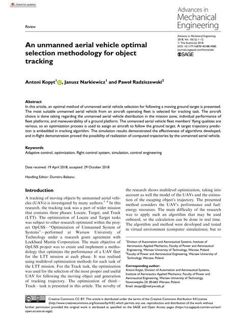 Pdf An Unmanned Aerial Vehicle Optimal Selection Methodology For