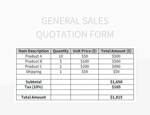 Creating An Effective Project Quotation Request Form Excel Template Free Download Pikbest