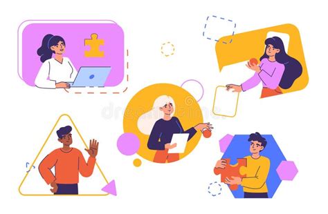 People In Geometric Shapes Vector Concept Stock Vector Illustration Of Concept Professional