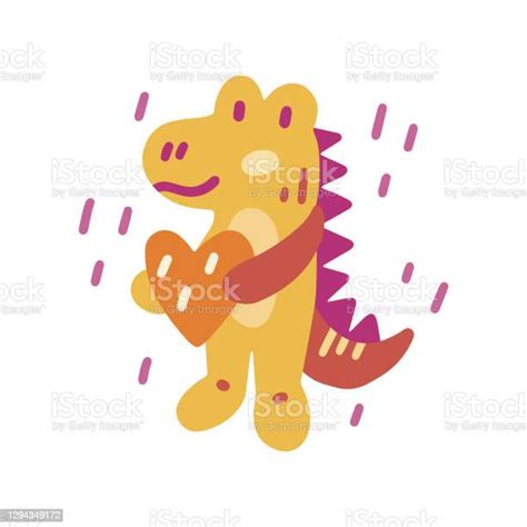 공룡귀여운 다채로운 벡터 낙서 손으로 그린 공룡 하트 카드 엽서 배너 포스터 스티커 및 소셜 미디어를 위한 벡터 템플릿 0명에 대한 스톡 벡터 아트 및 기타 이미지 Istock