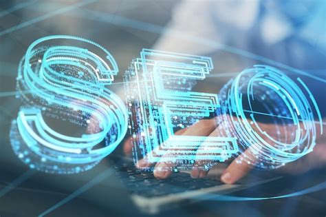 Premium Photo Multi Exposure Of Seo Icon With Man Working On Computer On Background Concept Of