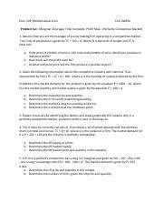 Problem Set MathEcon Pdf Econ Mathematical Econ CLA WMSU Problem Set Marginal Average