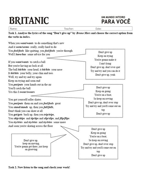 Music Bruno Mars Pdf Linguistics Linguistic Morphology
