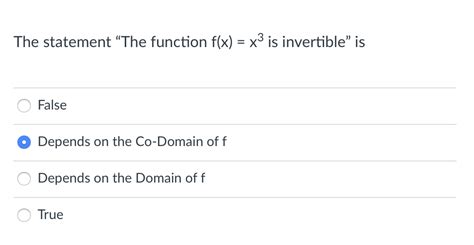 Solved The Statement “the Function F X X3 Is Invertible”