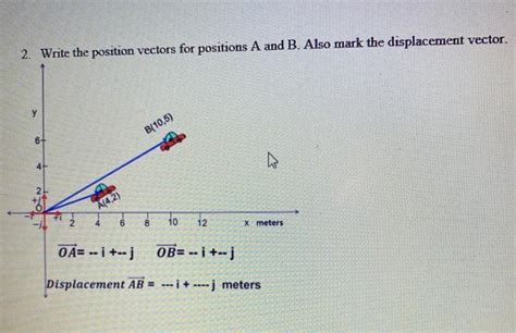 Solved 2 Write The Position Vectors For Positions A And B Chegg Com