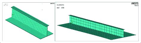 ANSYS Model Of Beam Column B Beam Element Left And B Shell Download Scientific Diagram