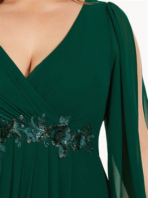 Iris Stylish Plus Size Chiffon Formal Evening Dresses With Long