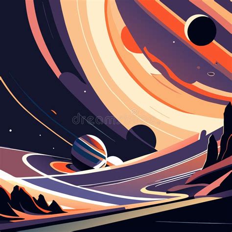Abstract Space Background With Planets Stars And Galaxy Vector