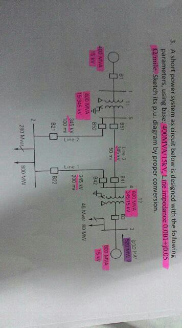 Solved A Short Power System As Circuit Below Is Designed Chegg Com