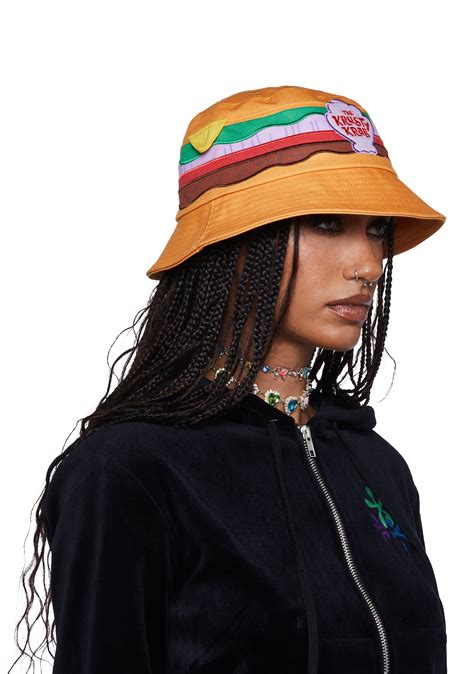 Dolls Kill X Spongebob Krabby Patty Krusty Crab Bucket Hat Yellow