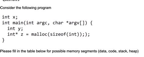 solved consider the following program int x int main int