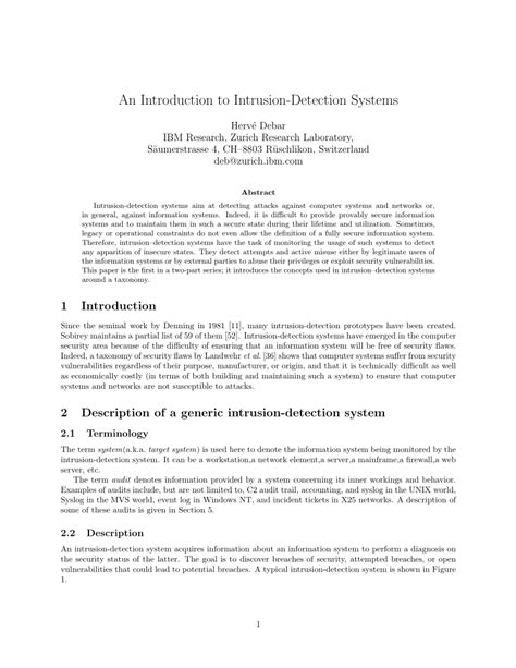 Pdf An Introduction To Intrusion Detection Systems