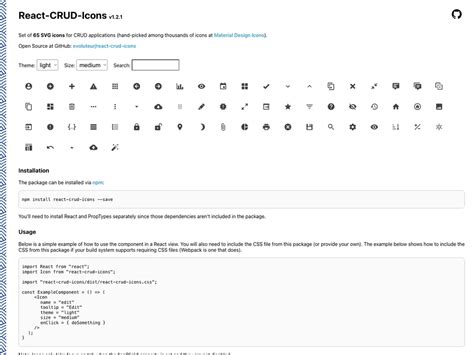 React Crud Icons