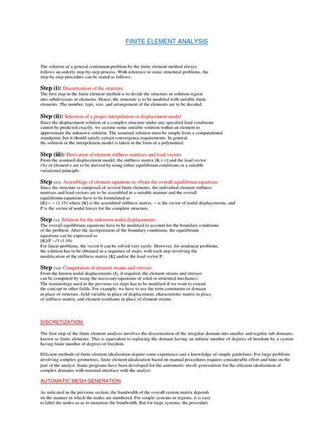 finite element analysis notes pdf finite element method matrix