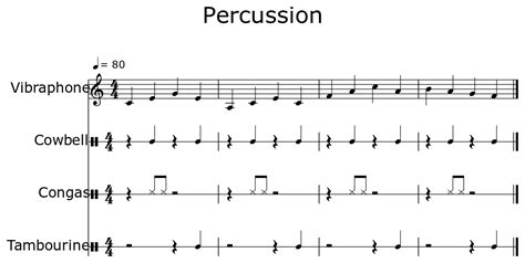 Percussion Sheet Music For Vibraphone Drum Set
