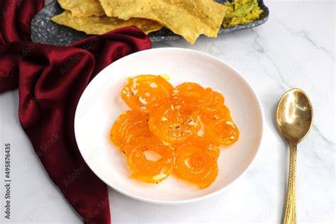 Popular Indian Sweet Jalebi And Fafda Served With Sambhara Gujarati Snack Is Mostly Eaten